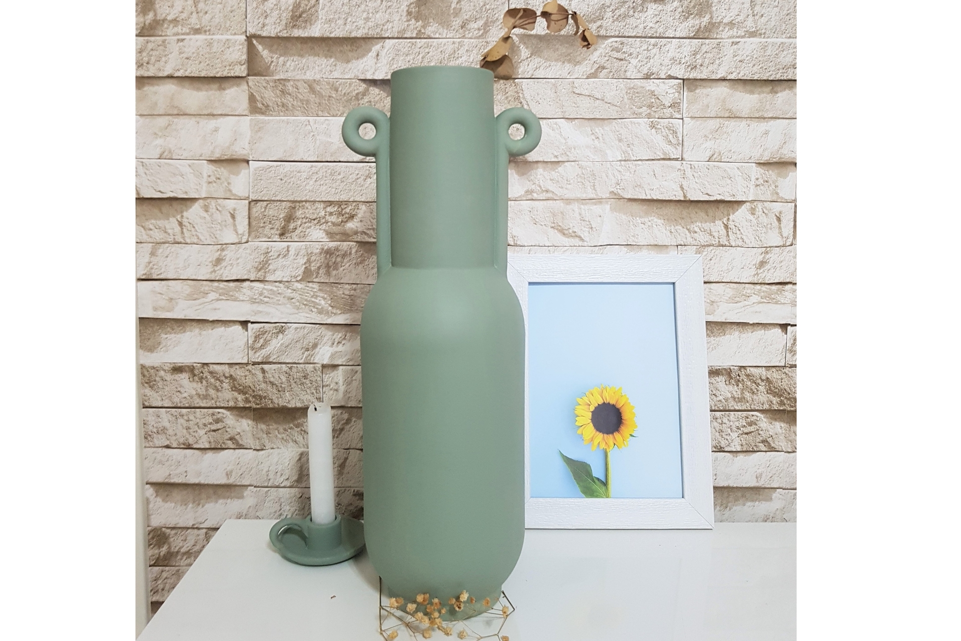 LİVAVA GREAT SERAMİK VAZO, YEŞİL, 40X15