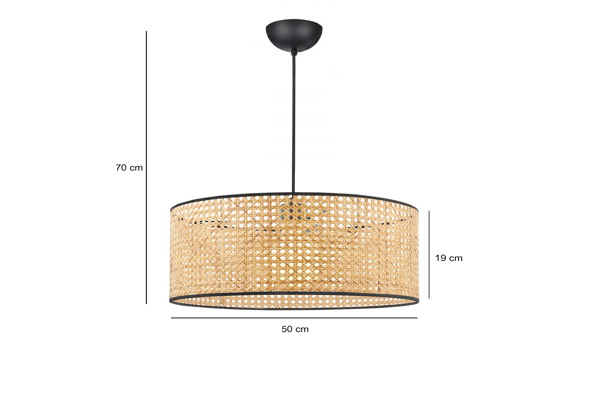 HOMİNG ORJİNAL RATTAN SARKIT AVİZE 50 CM BÜYÜK BOY