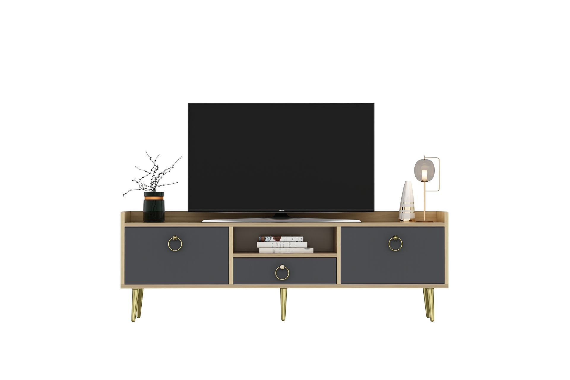 DARİNG TV ÜNİTESİ + KONSOL SALON TAKIMI, SAFİRMEŞE ANTRASİT