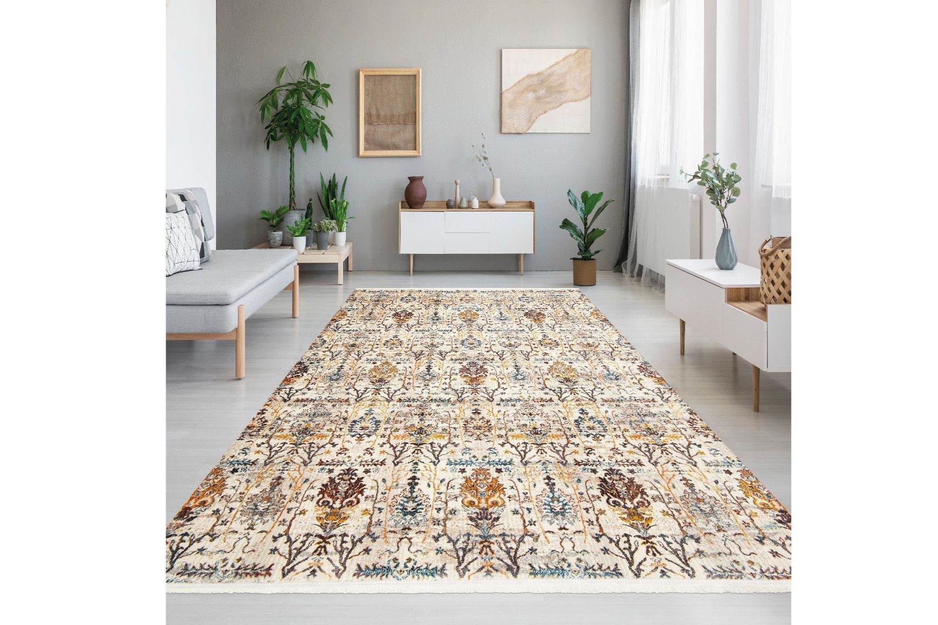 CREA HALI 9025 ÖZEL VİSKON İP SALON HALISI, MULTİ, 120X180