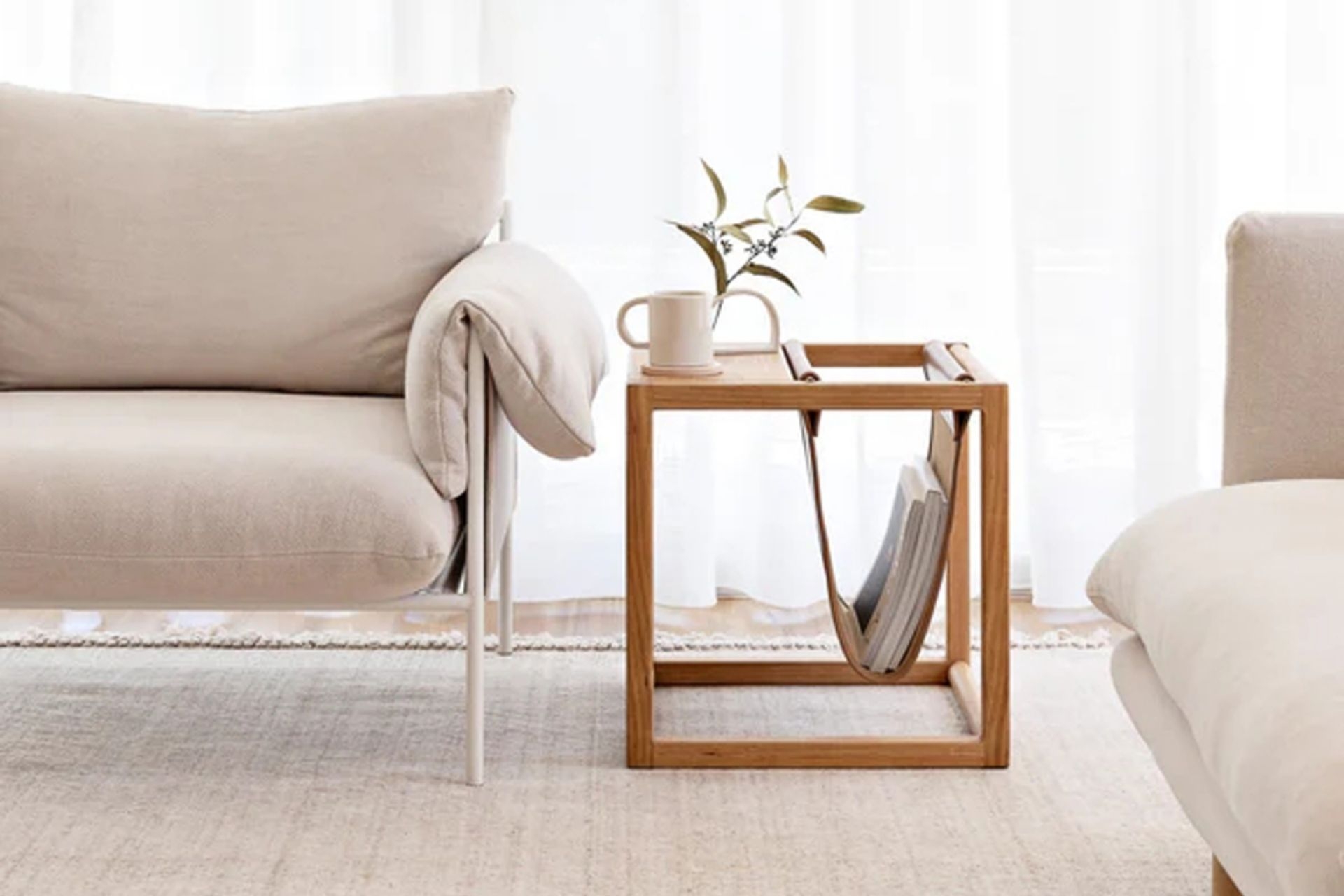 Fillory Roma Gerçek Deri Yan Sehpa