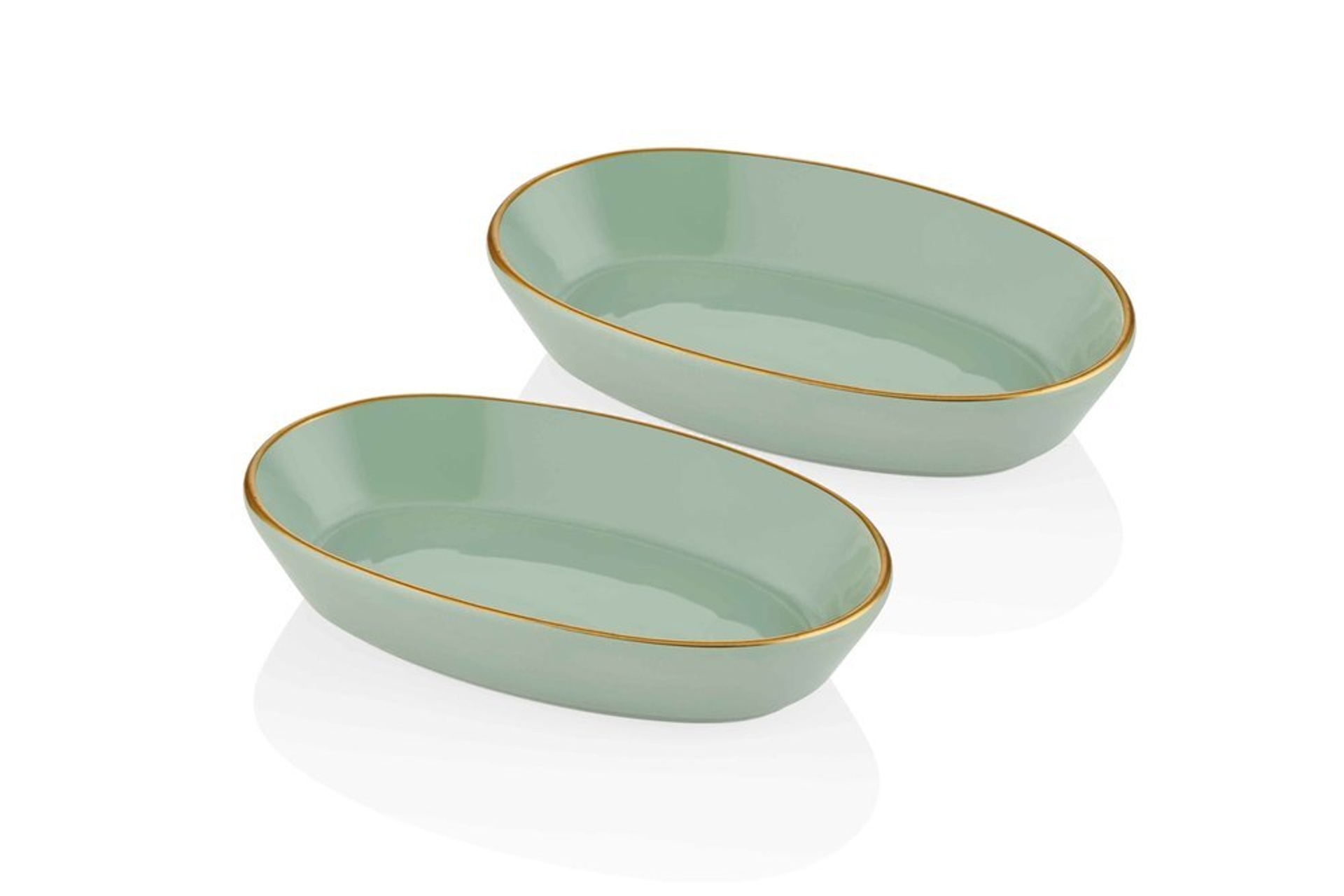 BASİC OVAL SERVİS YEŞİL 26 CM İKİLİ SET FİYATI - Vivense