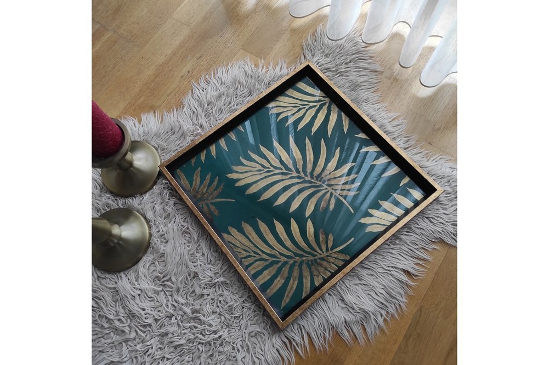 ARTE CASERO CAM BASKI YAPRAK TEPSİ 40X40 CM FİYATI - Vivense