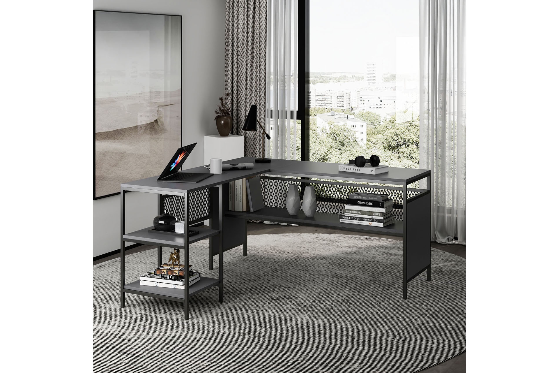 DELUXE KÖŞE ÇALIŞMA MASASI, ANTRASİT