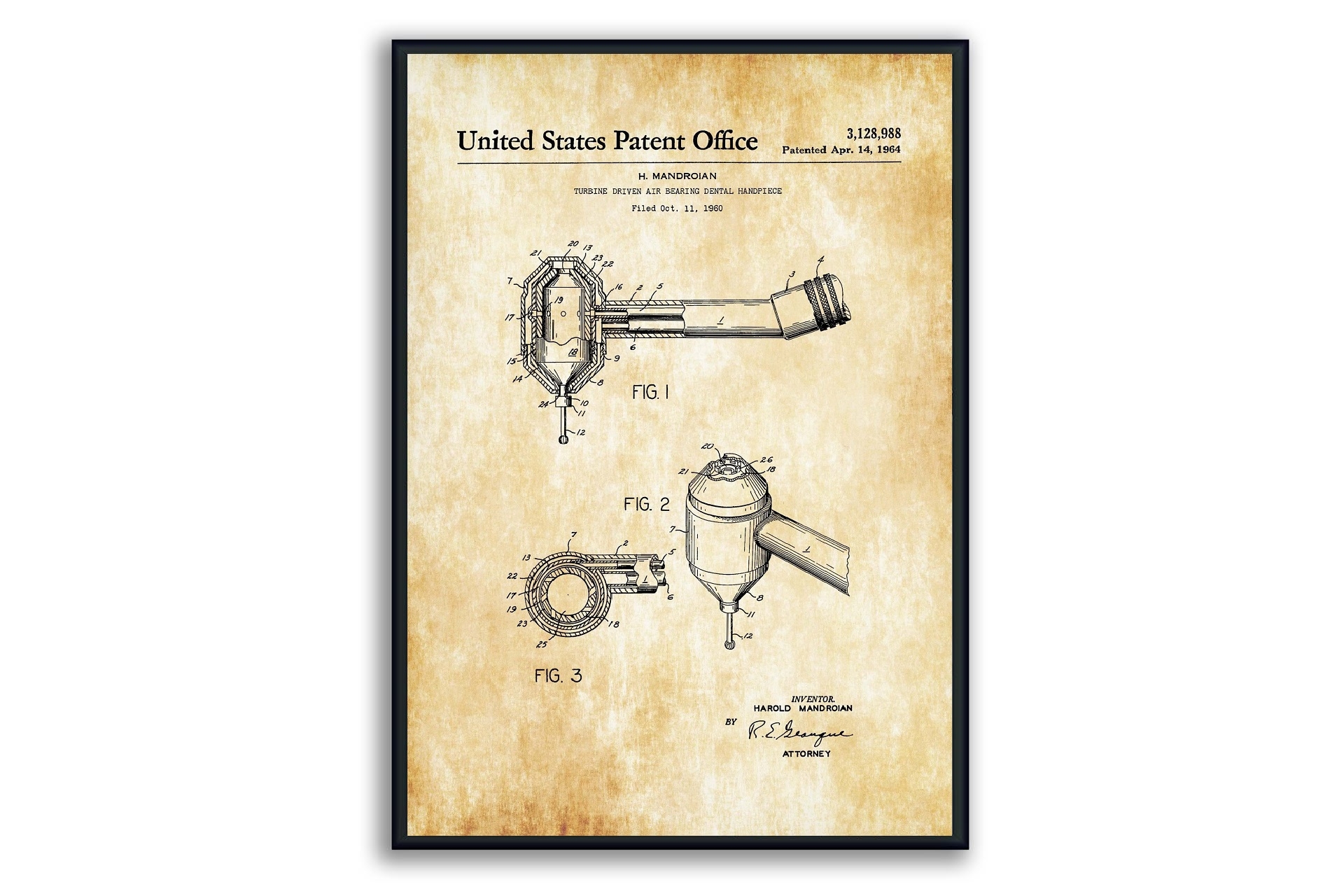 DENTAL PATENT FRANK RAY VINTAGE KANVAS SET, 50X70