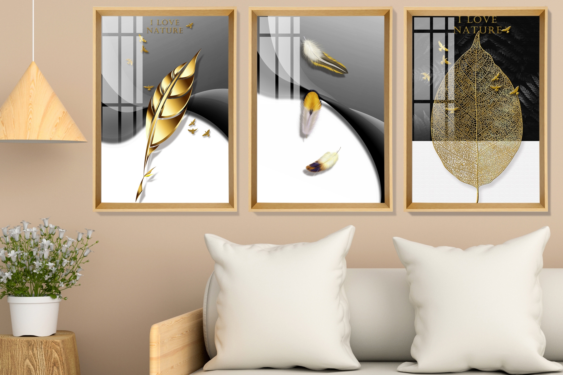 I LOVE NATURE TABLO SETİ, NATURAL ÇERÇEVE, 33X48 FİYATI - Vivense