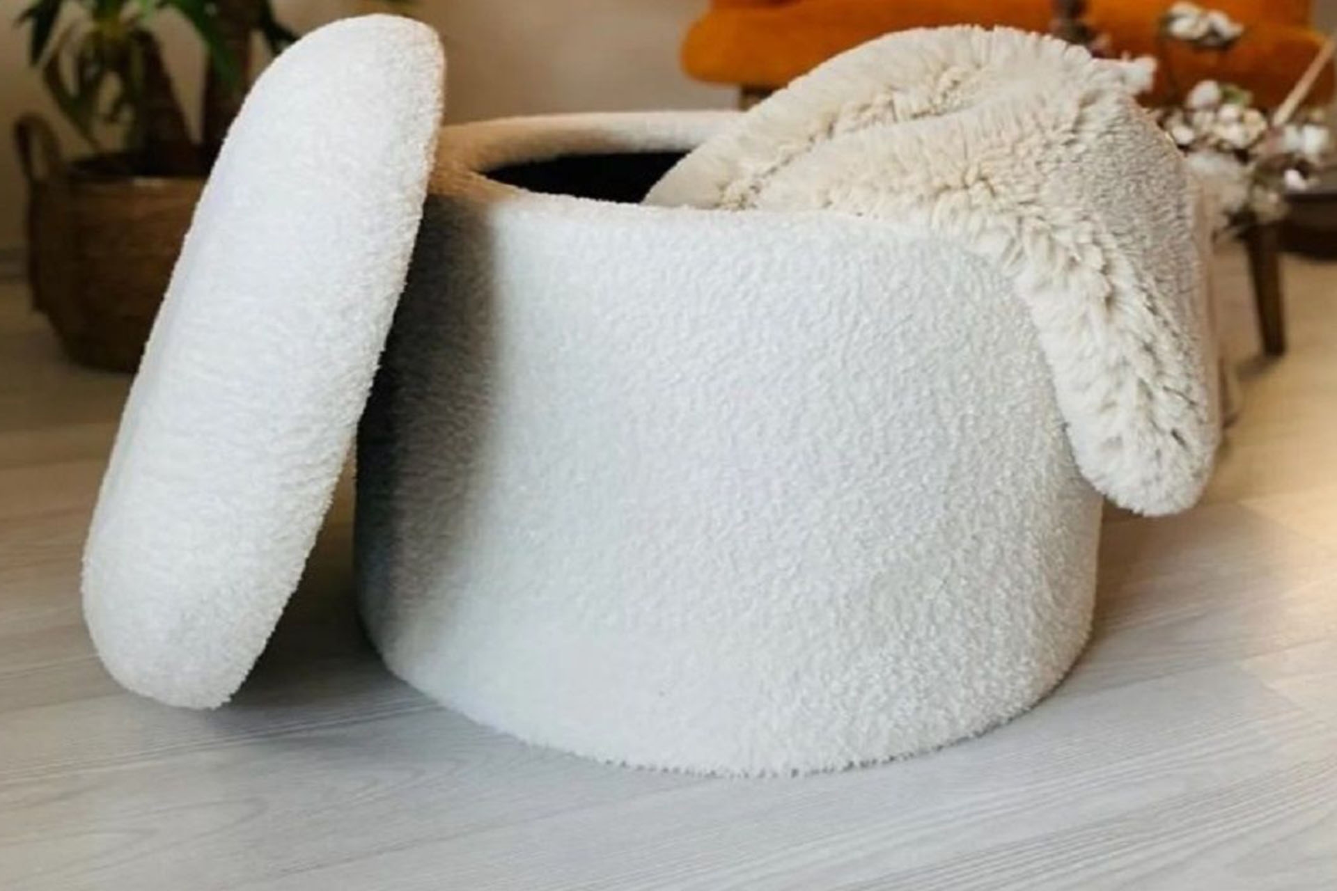 HADY XL SANDIKLI TEDDY PUF, BEYAZ FİYATI - Vivense