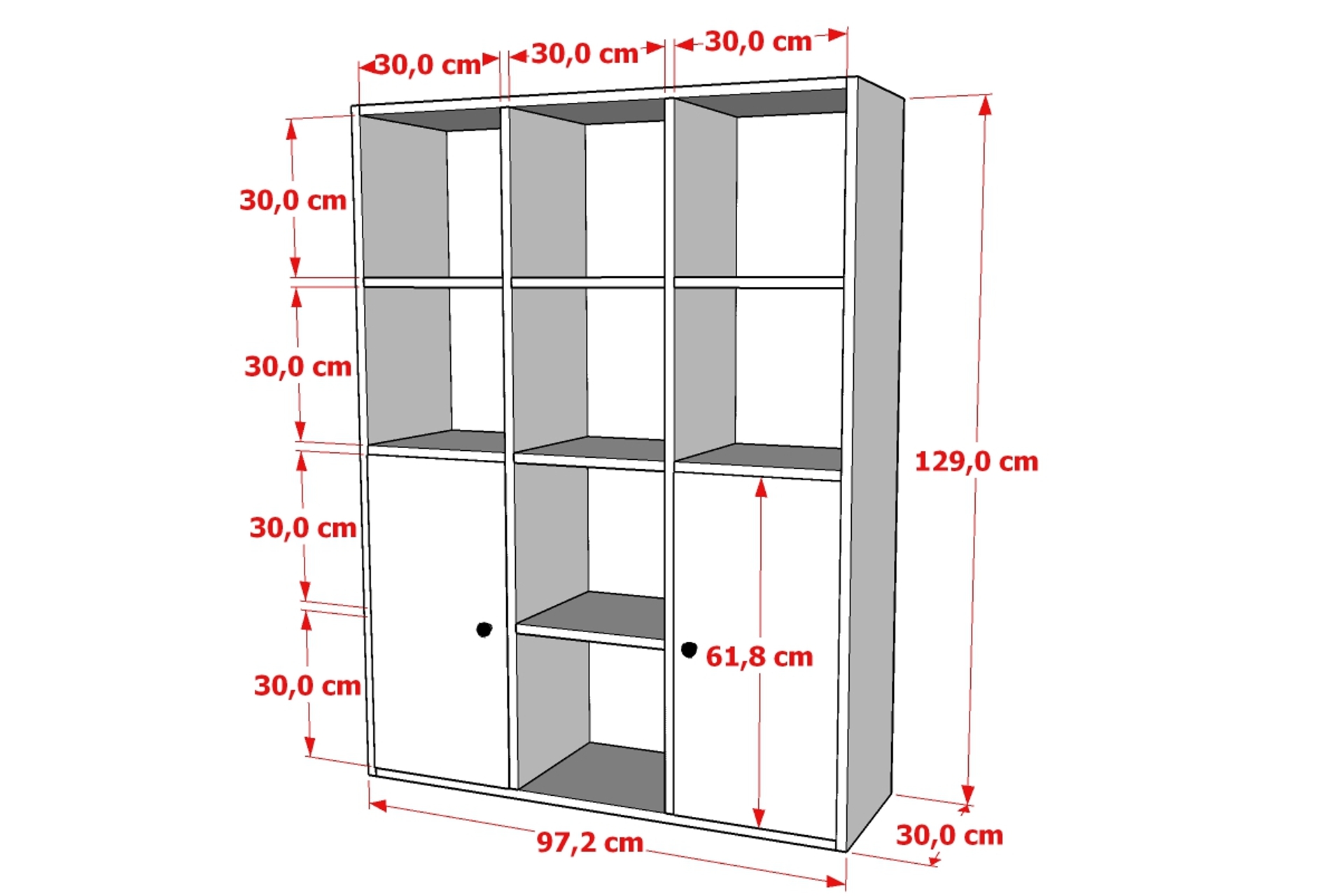 BKCONCEPT 2 KAPAKLI RAFLI KİTAPLIK, 97 CM, BEYAZ, KTP-1066-Ç FİYATI ...