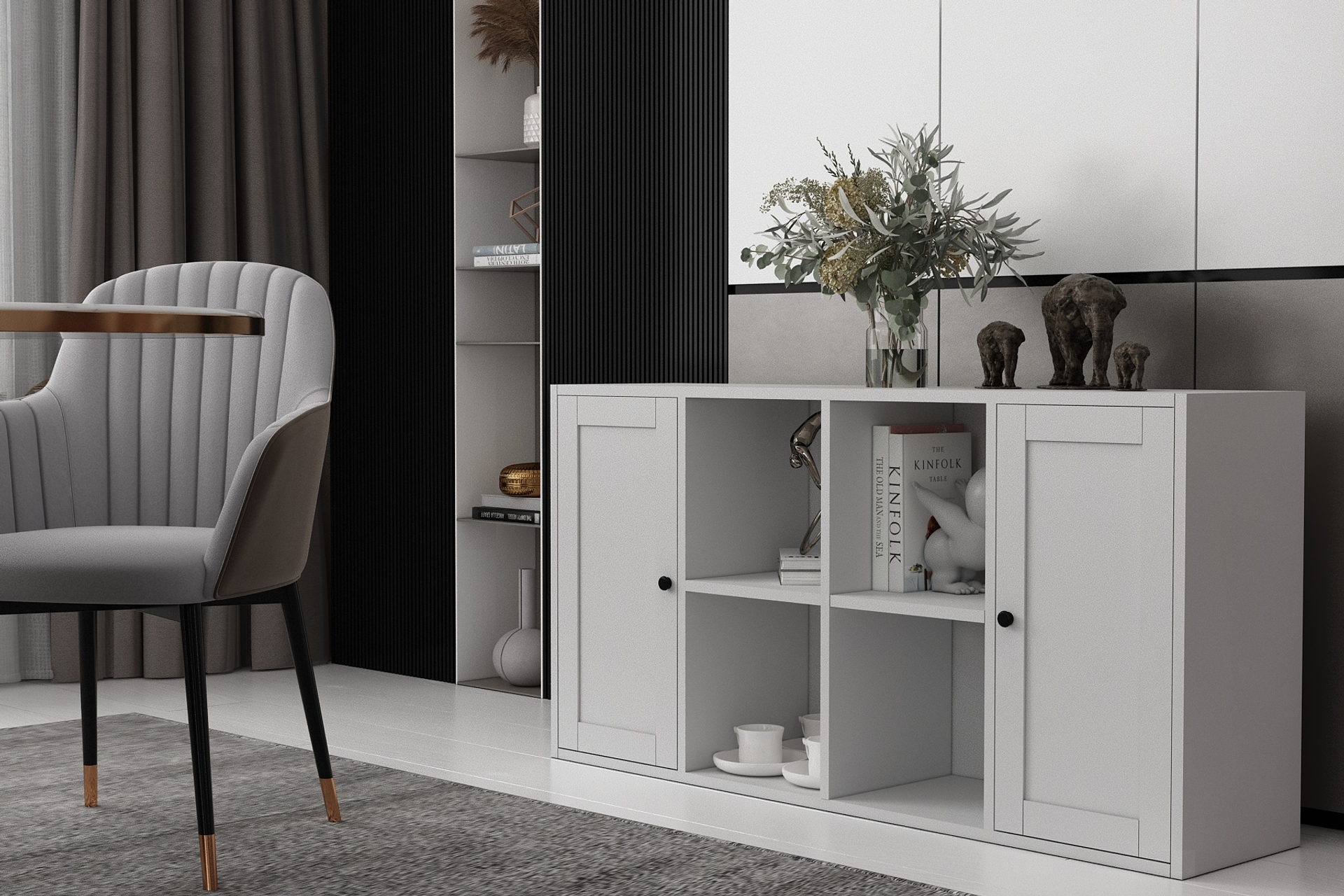 URANUS KONSOL KNS-1169, 2 KAPAKLI RAFLI, BEYAZ FİYATI - Vivense