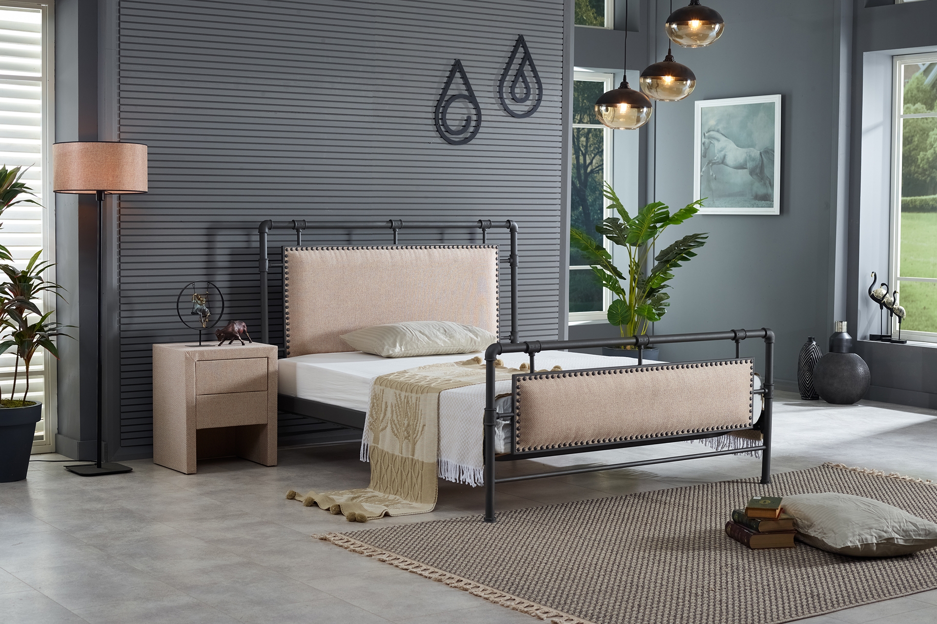 UNİMET TLEPS METAL KARYOLA, ANTRASİT, 180X200