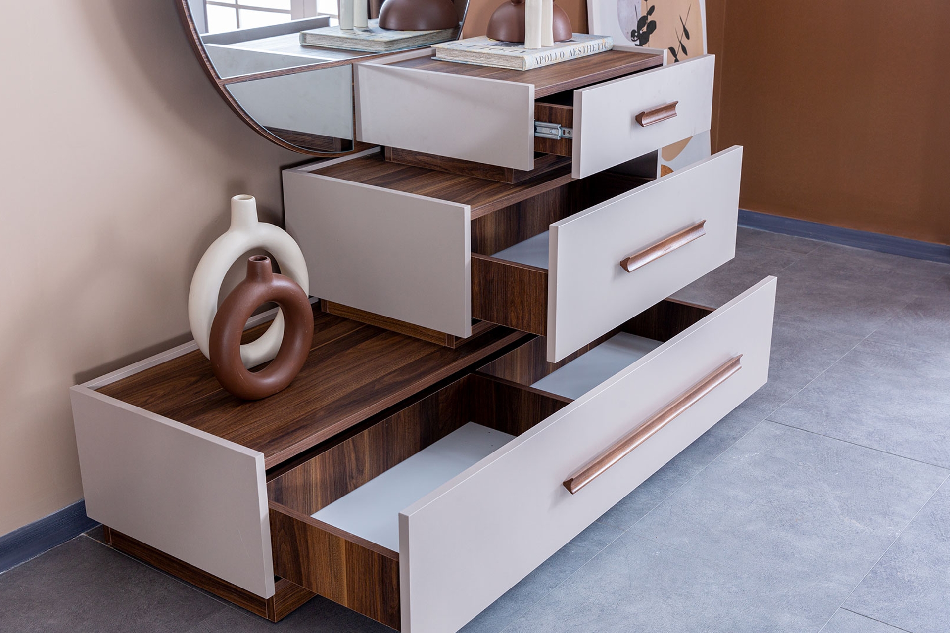 GABON ŞİFONYER VE AYNA, 3 ÇEKMECELİ FİYATI - Vivense