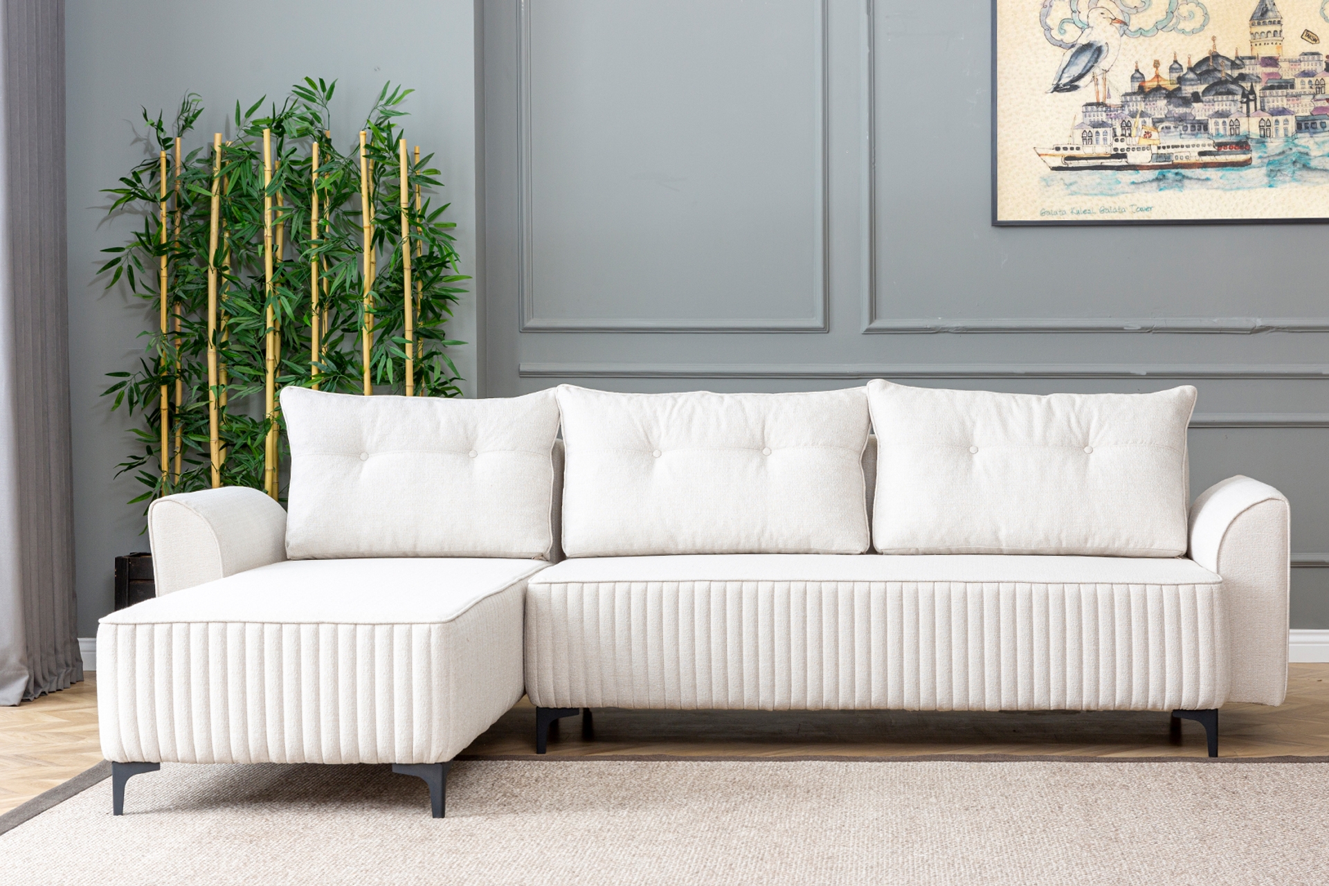 NAZZ MİNİ KÖŞE TAKIMI, AÇIK KREM, SOL KÖŞE FİYATI - Vivense