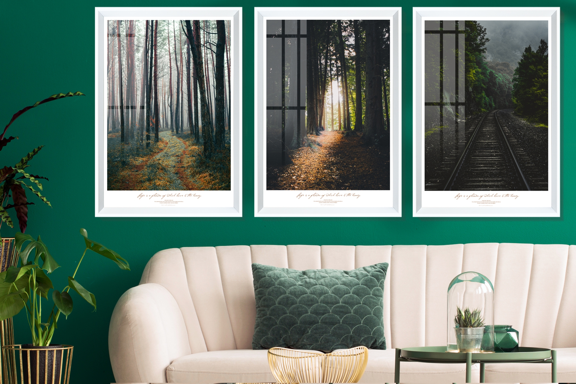 FOREST AND RAİLROAD TABLO SETİ, BEYAZ ÇERÇEVE, 33X48 FİYATI - Vivense