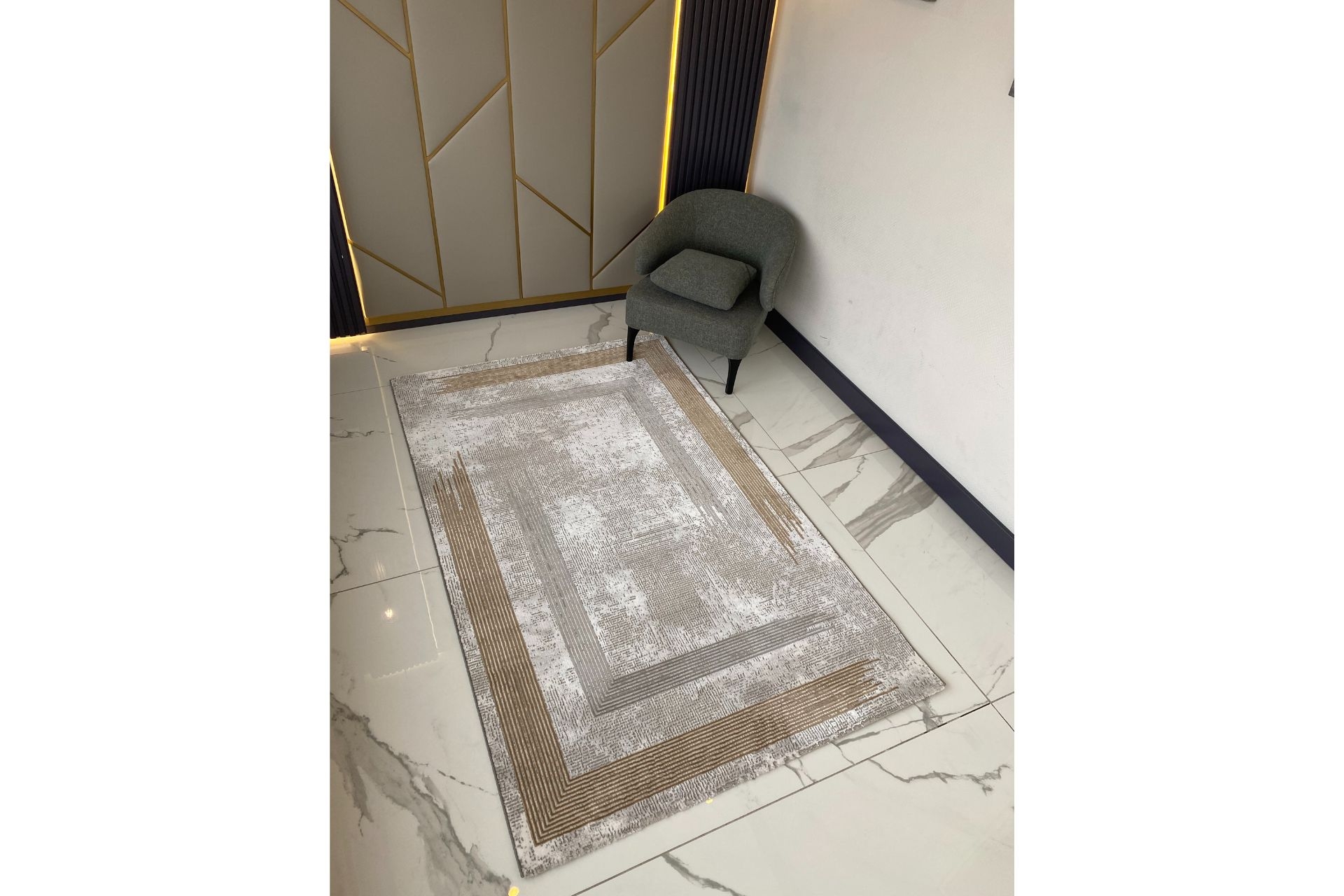 MERİNOS HALI ESCALATE KOLEKSİYONU MAKİNE HALISI 554, GRİ KAHVE, 170X250