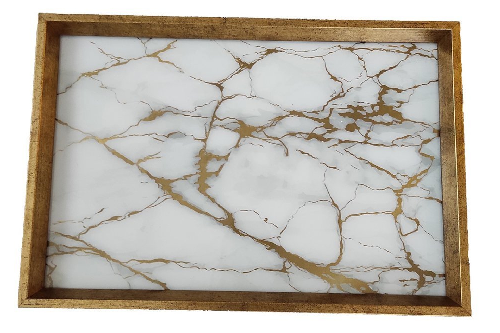 ARTE CASERO CAM BASKI BEYAZ MERMER TEPSİ 32X46 CM FİYATI - Vivense