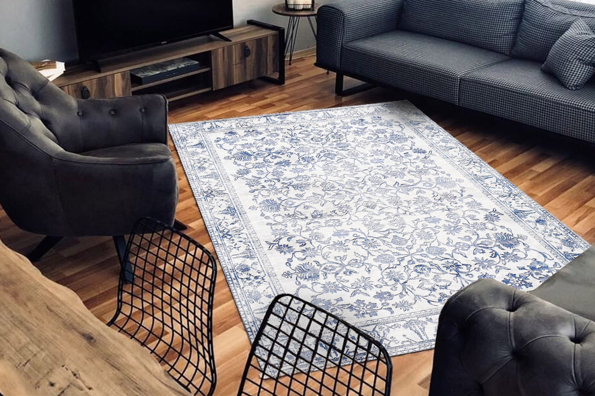 LATTE DİZAYN AZULEJO ÖZEL TASARIM SALON HALISI, YIKANABİLİR, 80X200