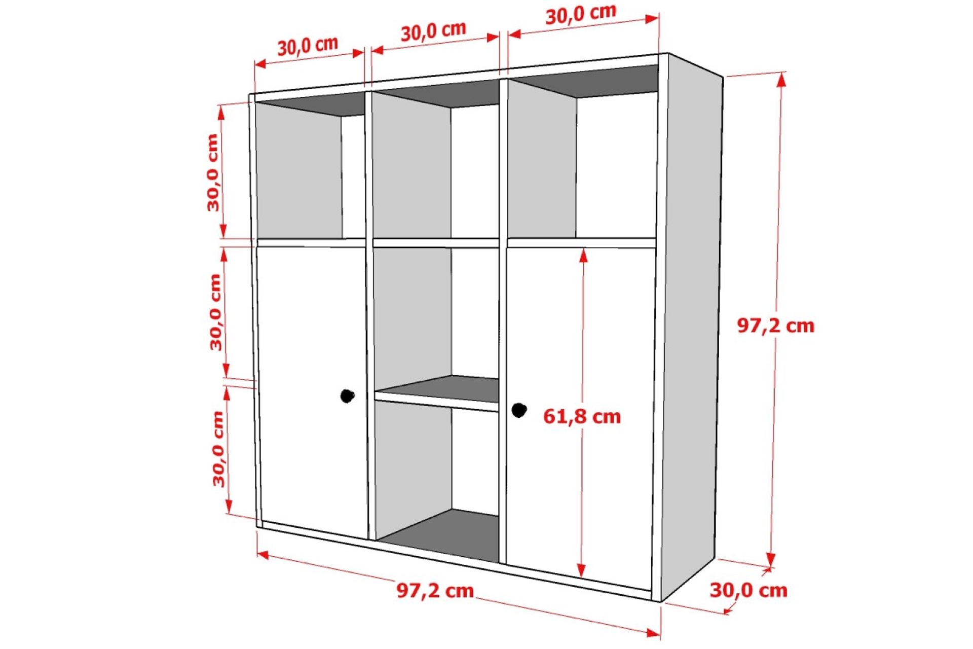 BKCONCEPT 2 KAPAKLI RAFLI KİTAPLIK, 65 CM, BEYAZ, KTP-1056-Ç FİYATI ...