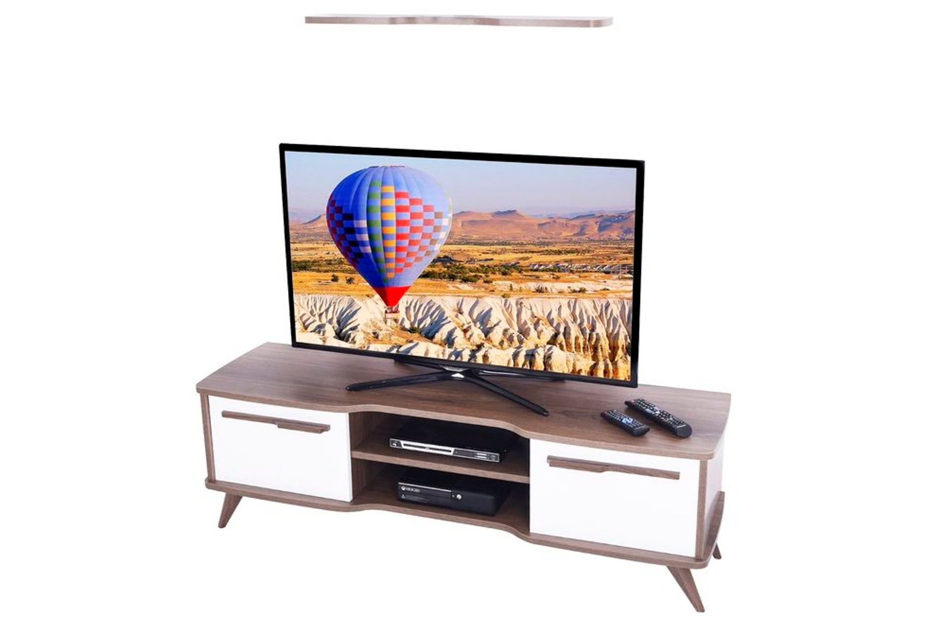 BOREAS CEVİZ BEYAZ 160 CM TV SEHPASI