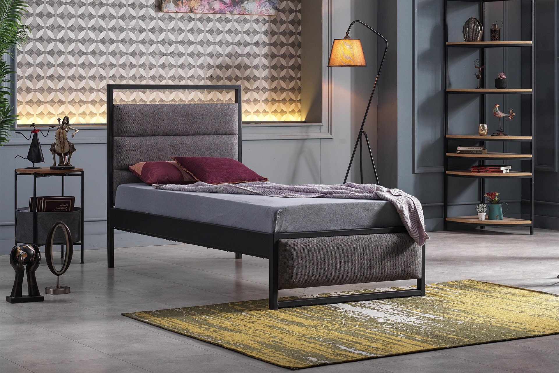UNİMET CHİMERA METAL KARYOLA, SİYAH, 90X200