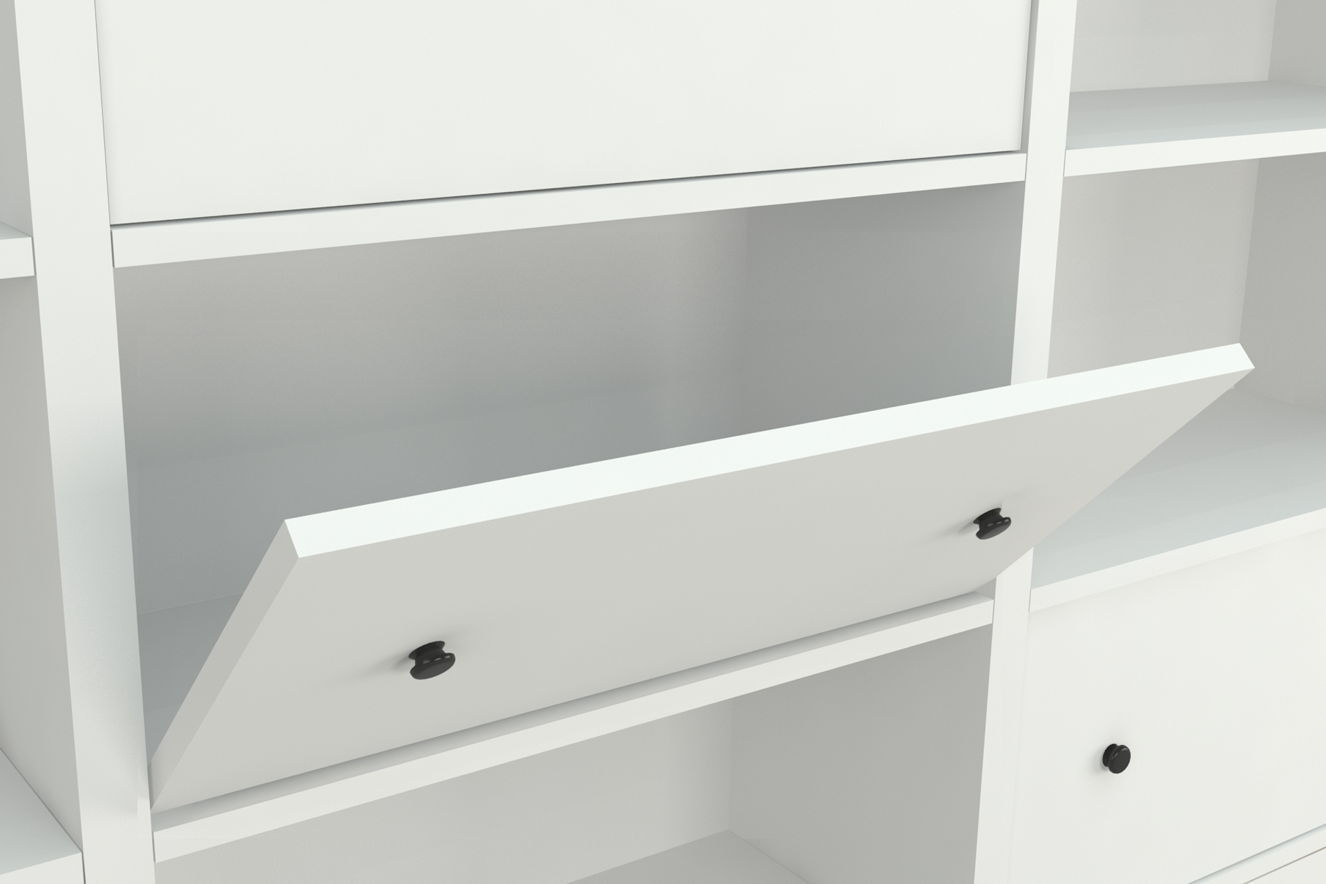 BKCONCEPT BKCONCEPT DÜŞER KAPAKLI ÇEKMECELİ KİTAPLIK, 130 CM, BEYAZ ...