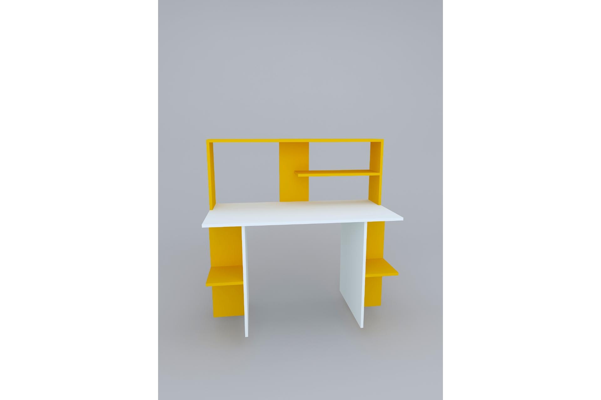 ATLANTİS KİTAPLIKLI ÇALIŞMA MASASI, BEYAZ SARI FİYATI - Vivense