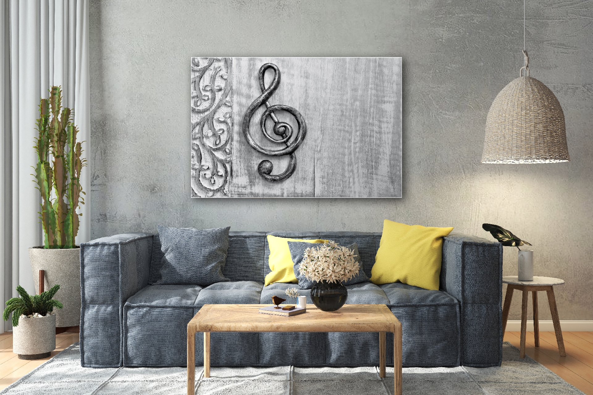 TREEDI ART - SOL ANAHTARI DEKORATİF TABLO 90 FİYATI - Vivense