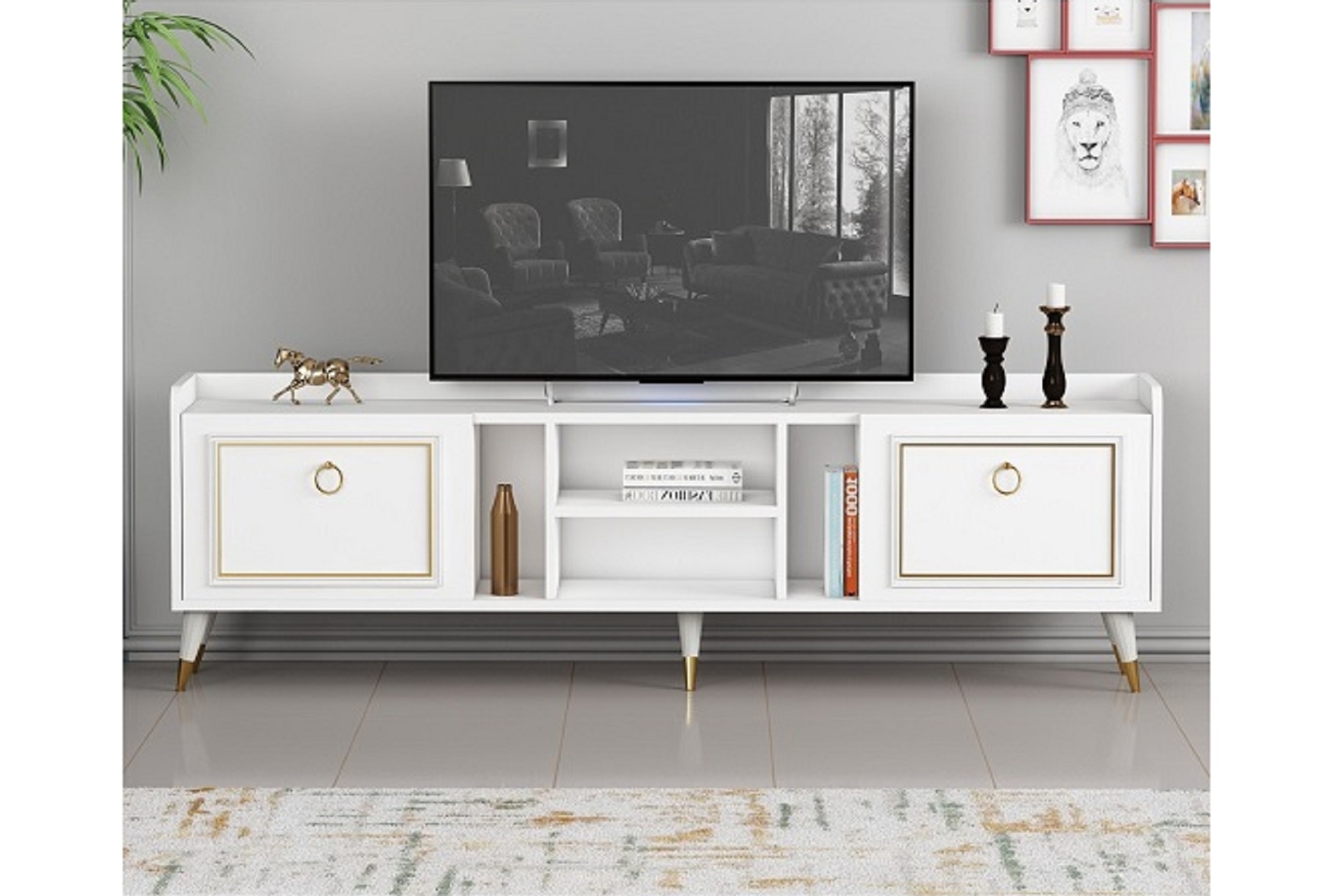 RAKS TV ÜNİTESİ, BEYAZ GOLD FİYATI - Vivense