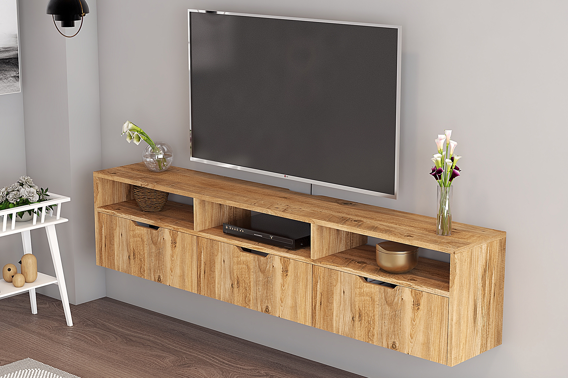 DENOYA TV ÜNİTESİ, 3 KAPAKLI, ATLANTİK ÇAM FİYATI - Vivense