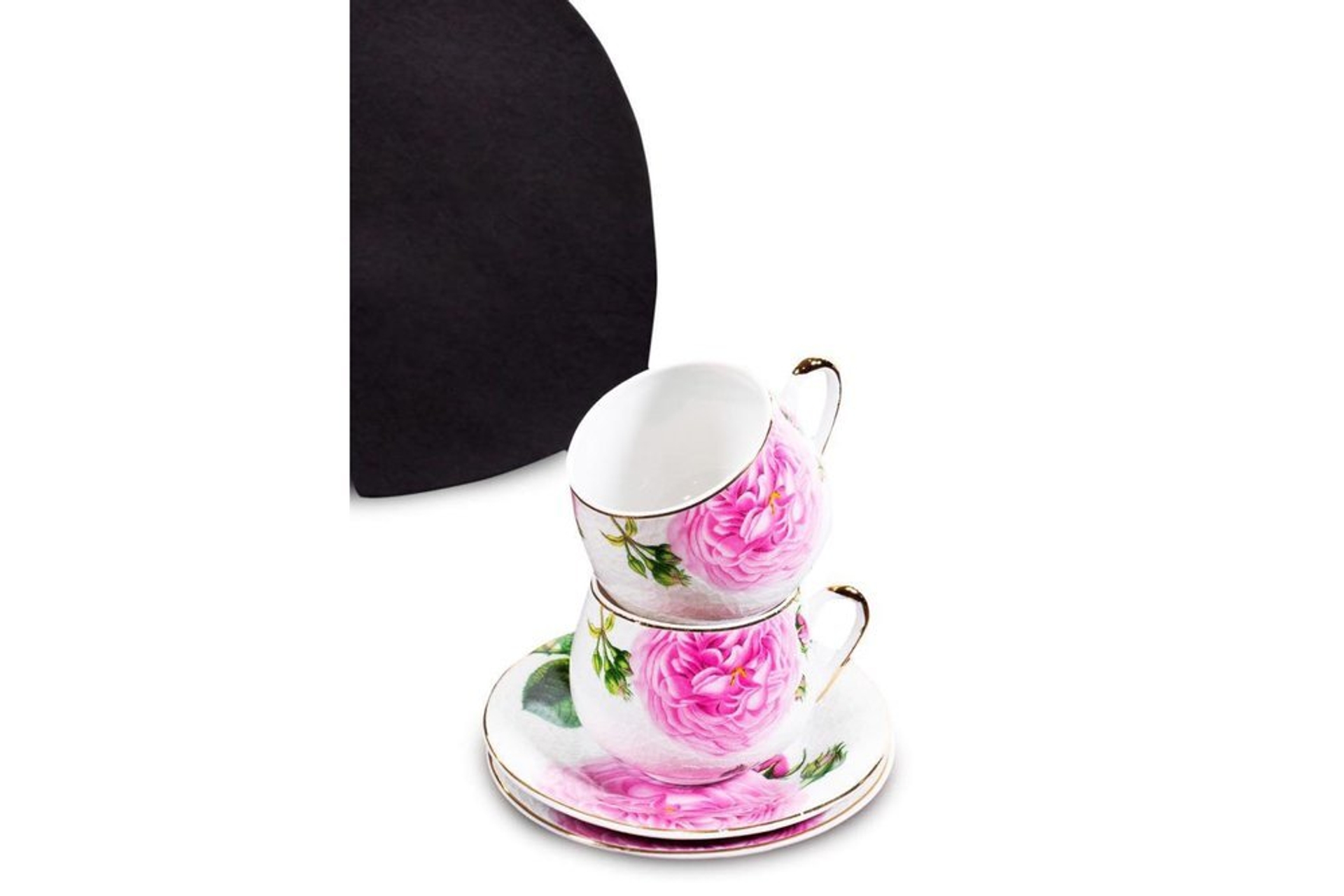 QEDİ PORSELEN 2'Lİ KAHVE FİNCANI PEMBE GÜLLÜ FİYATI - Vivense