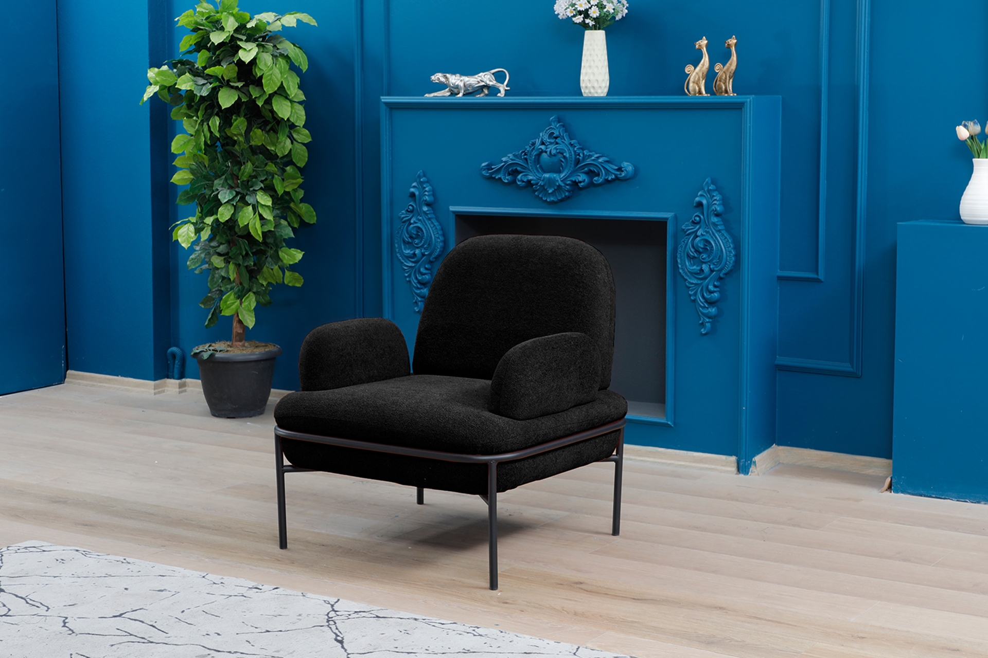 ARMENS ASTER BERJER, SİYAH, SİYAH METAL AYAK FİYATI - Vivense