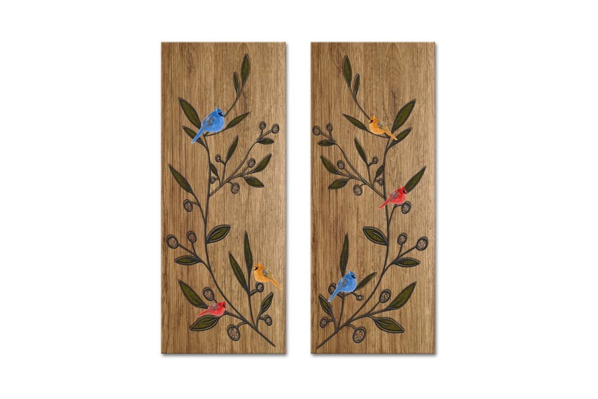 DALLARDA KUŞLAR İKİLİ CANVAS TABLO