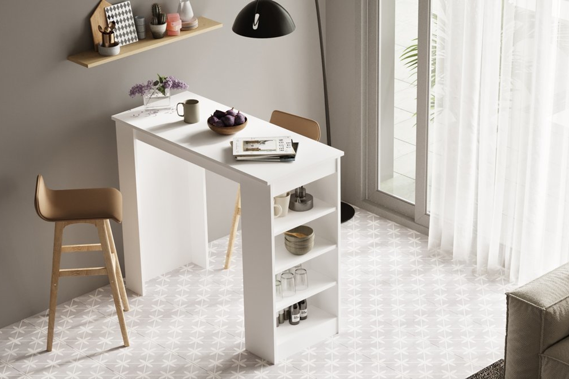 YURUDESİGN STYLE BAR MASASI, BEYAZ , 120X51, ST1 W FİYATI - Vivense
