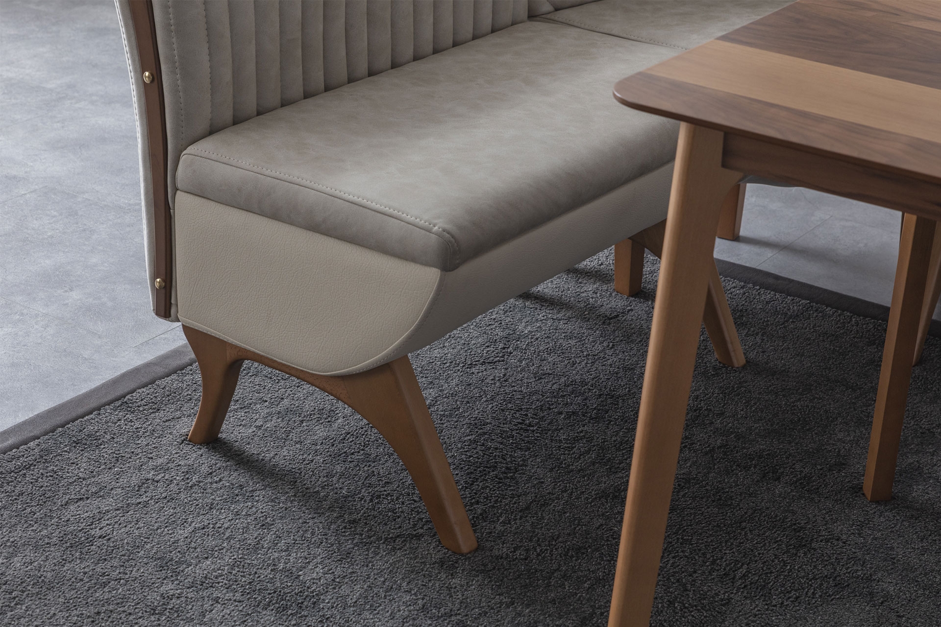 DİOR MUTFAK MASA TAKIMI, 1 MASA 2 SANDALYE 1 KÖŞE TAKIM, BEJ FİYATI - Vivense