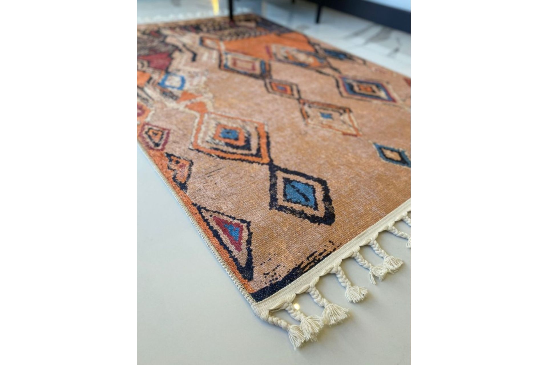 HALIMAX DARA 200 KAYMAZ DOKUMA TABANLI ÖRGÜ SAÇAKLI MODERN HALI, MULTİ ...