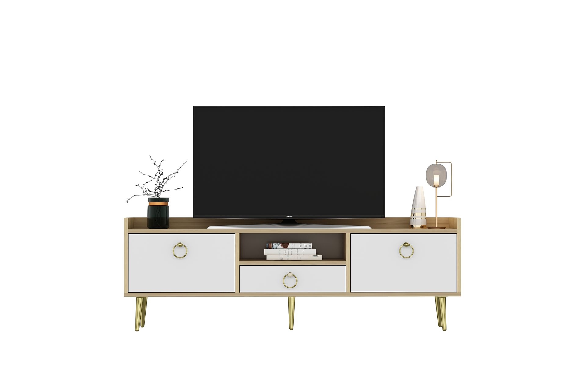 DARİNG TV ÜNİTESİ + KONSOL SALON TAKIMI, SAFİRMEŞE BEYAZ FİYATI - Vivense