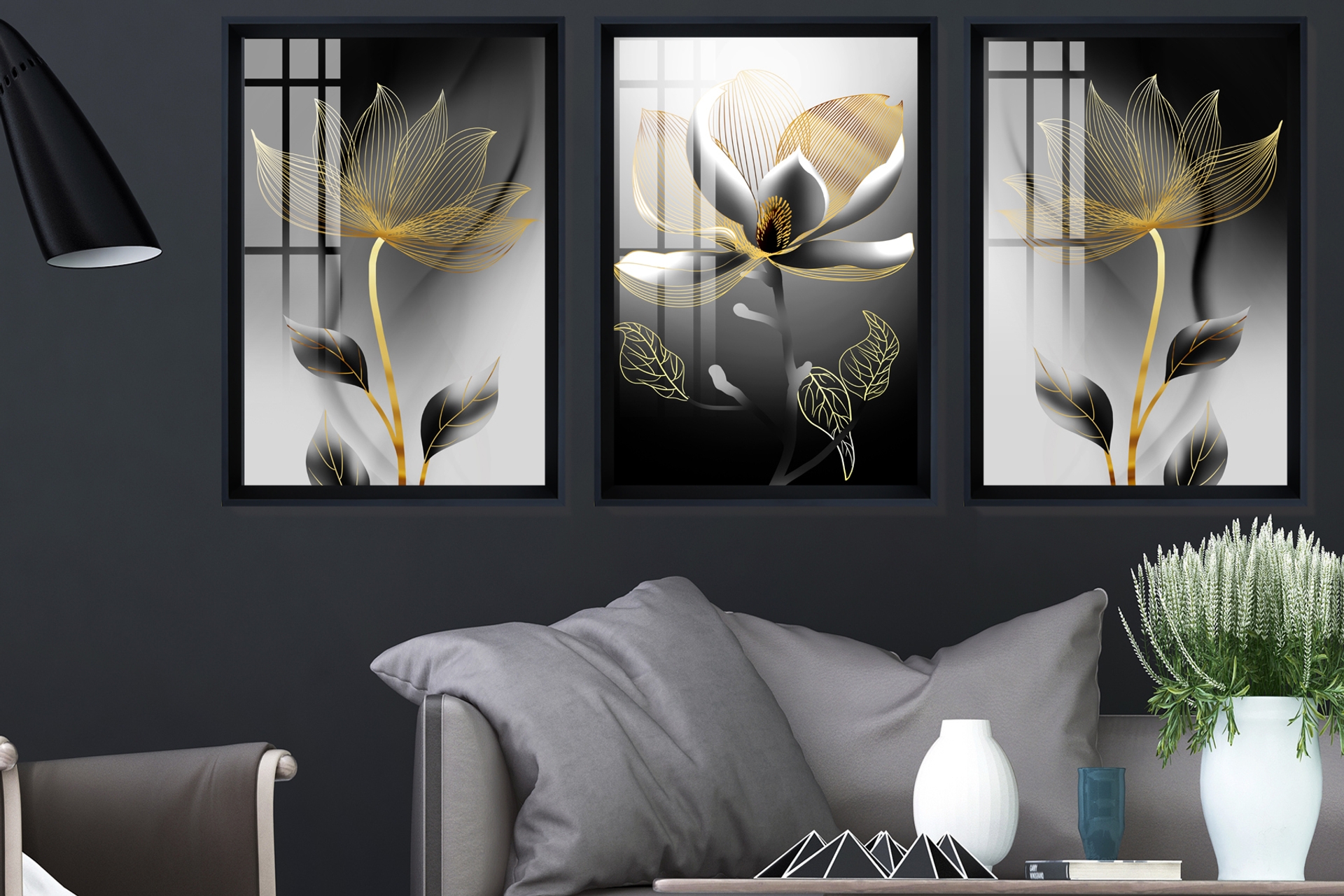 DRAW FLOWERS TABLO SETİ, SİYAH ÇERÇEVE, 33X48 FİYATI - Vivense