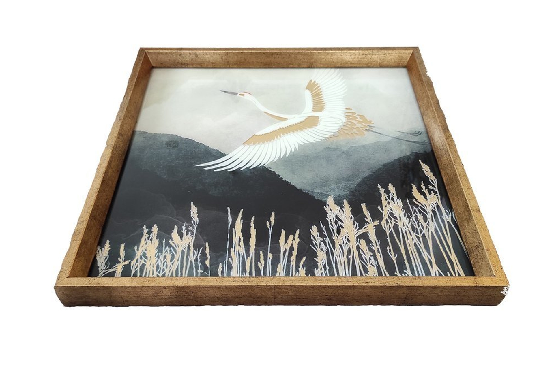 ARTE CASERO CAM BASKI KUŞ TEPSİ 40X40 CM FİYATI - Vivense