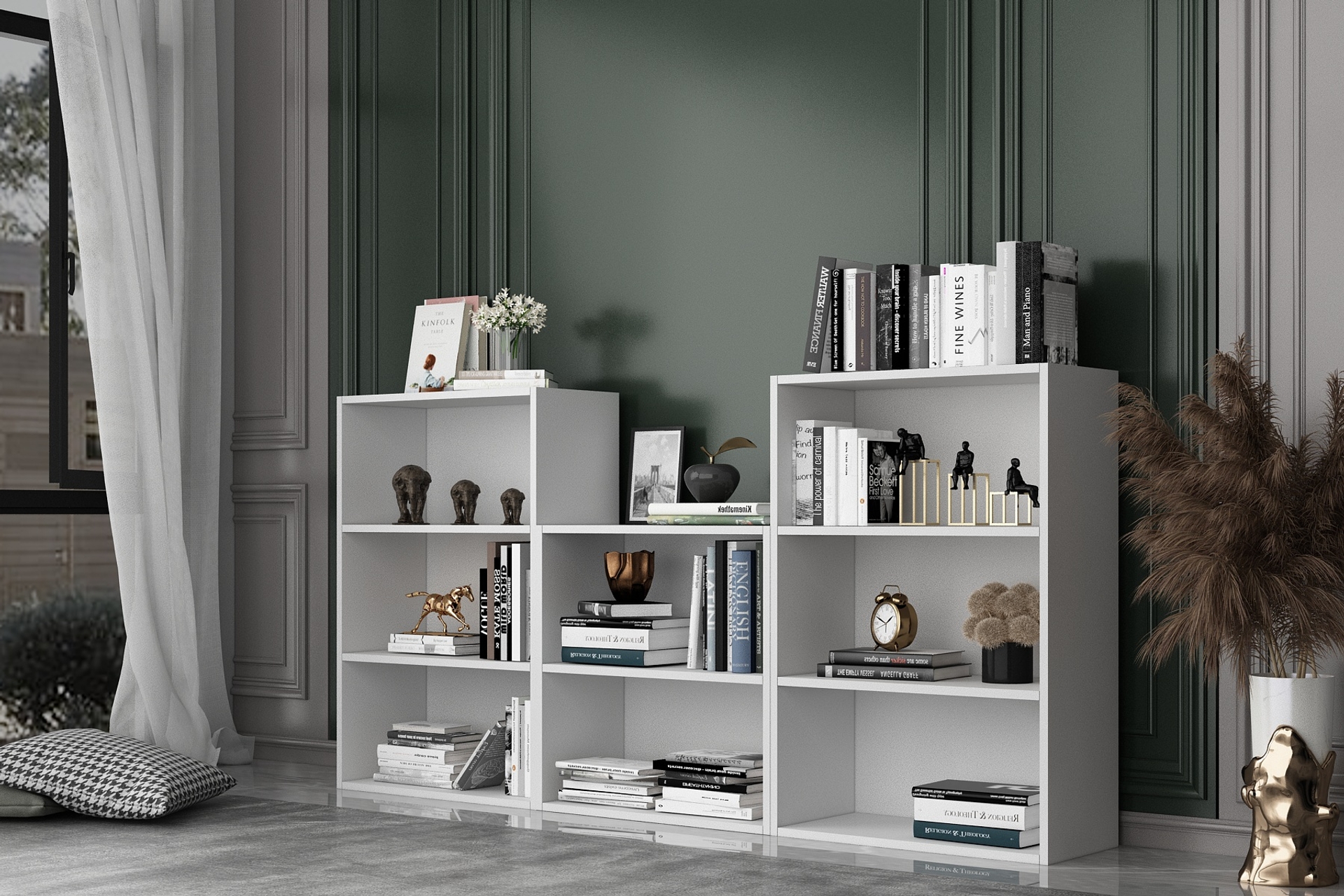 BKCONCEPT RAFLI KİTAPLIK, 200 CM, BEYAZ, KTP-1264 FİYATI - Vivense