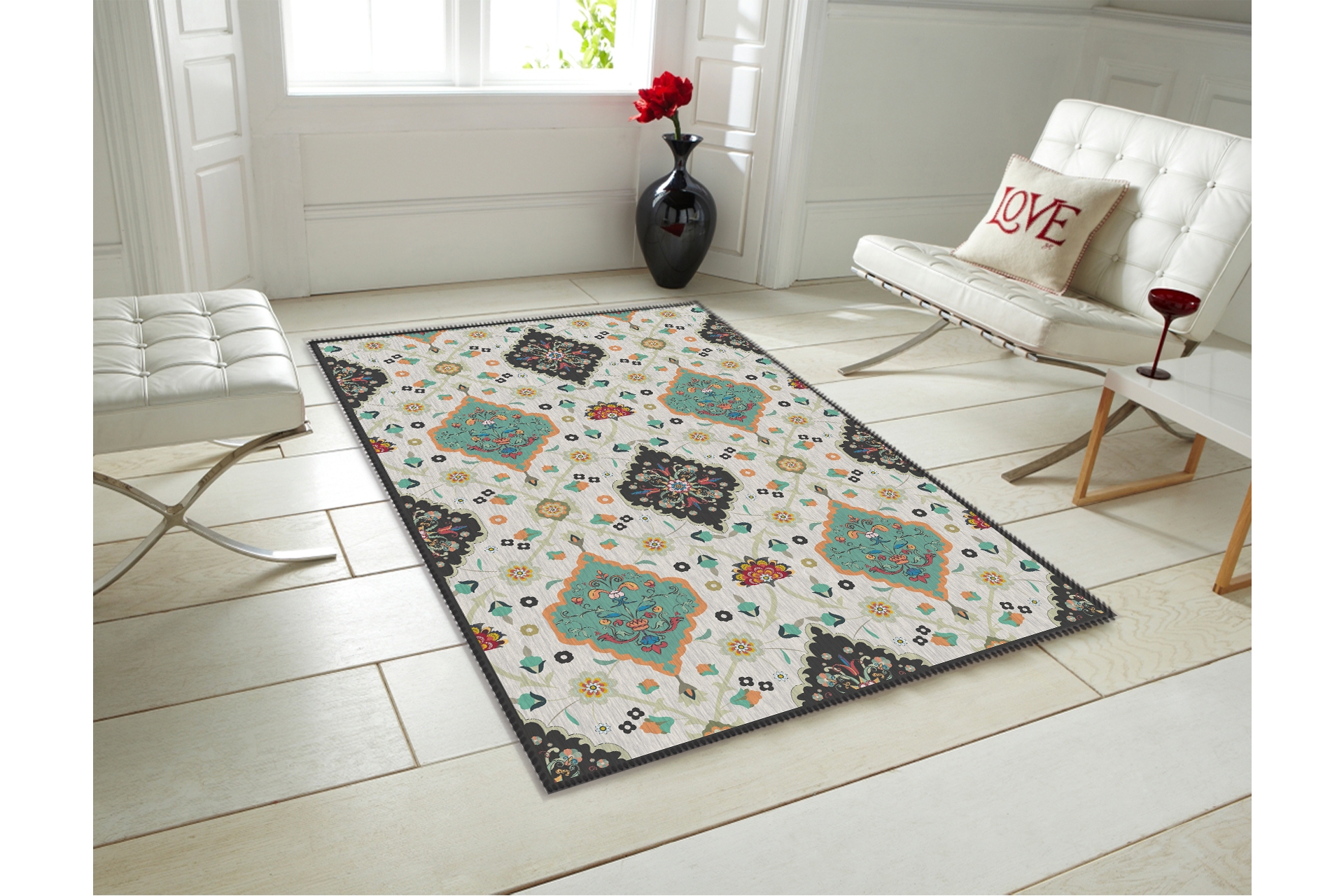 KARNAVAL ALEGRO SERİ GELENEKSEL TÜRK MOTİFLİ MODERN HALI 75X300