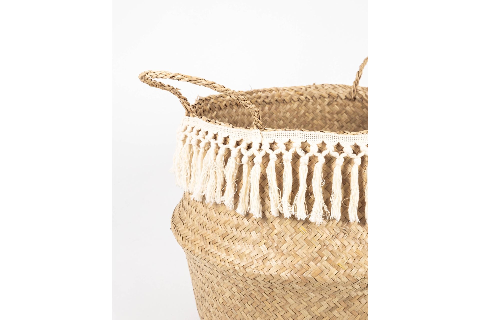 KATLANABİLİR MAKROMELİ HASIR SEPET, M