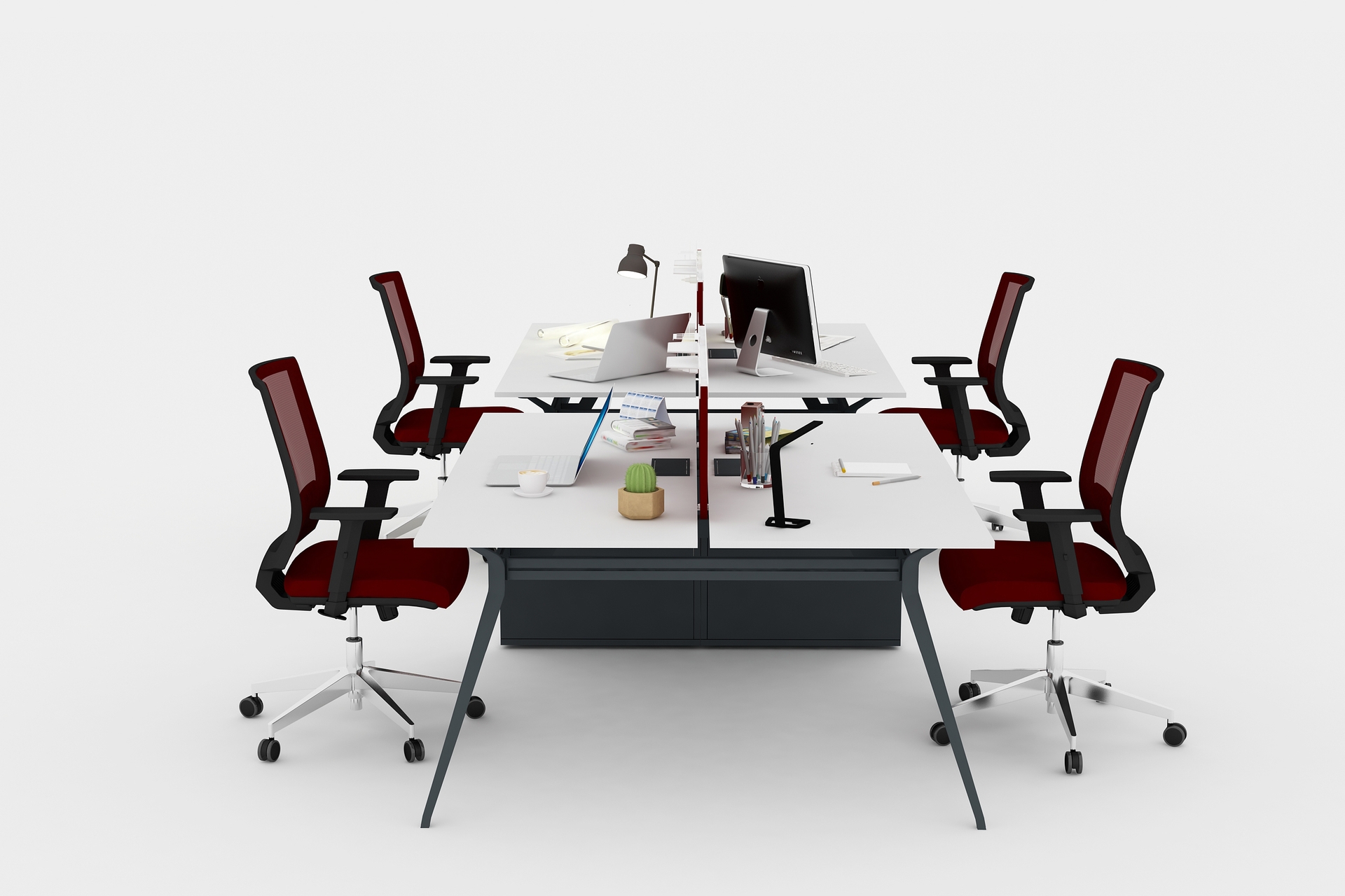 ÇAĞIN OFİS DEEP DÖRTLÜ WIDE ETAJERLİ ÇALIŞMA OFİS MASA, BEYAZ, 140 CM