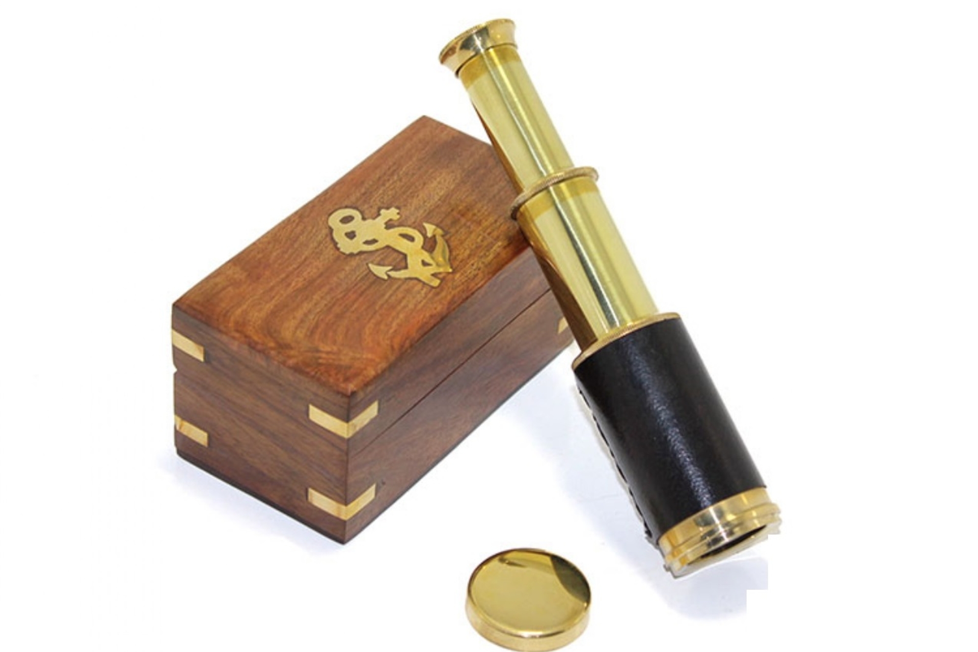 LİVAVA PİRİNÇ DÜRBÜN AHŞAP KUTULU, GOLD, 3X17