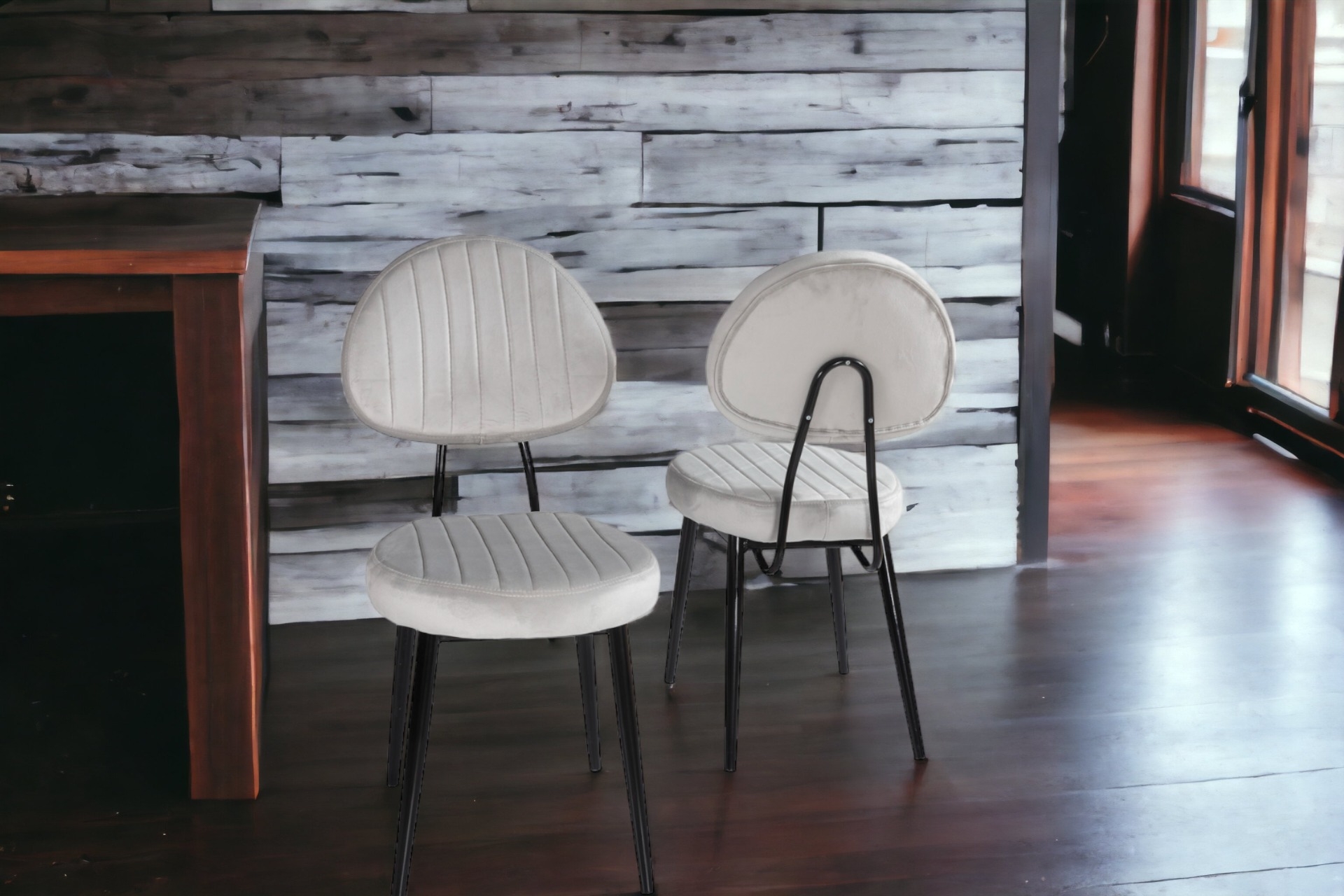 CİVAN SANDALYE, SİYAH METAL İSKELET, BEYAZ KUMAŞ FİYATI - Vivense