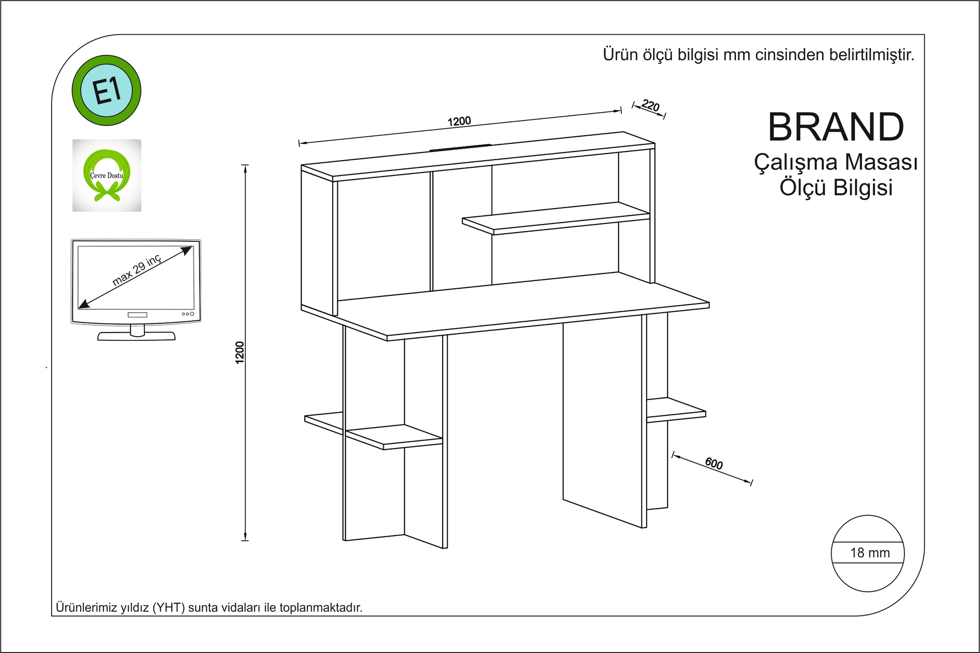 BRAND ÇALIŞMA MASASI, BEYAZ SARI FİYATI - Vivense