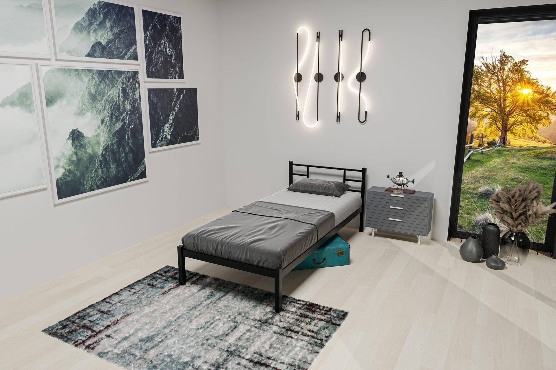 DECO TEK KİŞİLİK METAL KARYOLA 120X200 FİYATI - Vivense