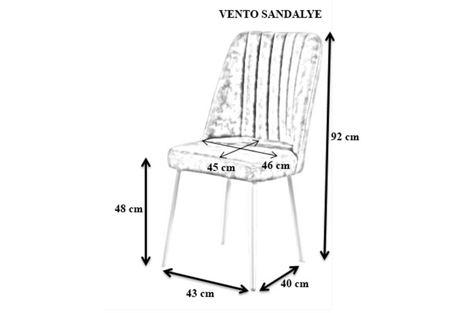 VENTO METAL SANDALYE, SİYAH AYAK, JERİKA GRİ FİYATI - Vivense