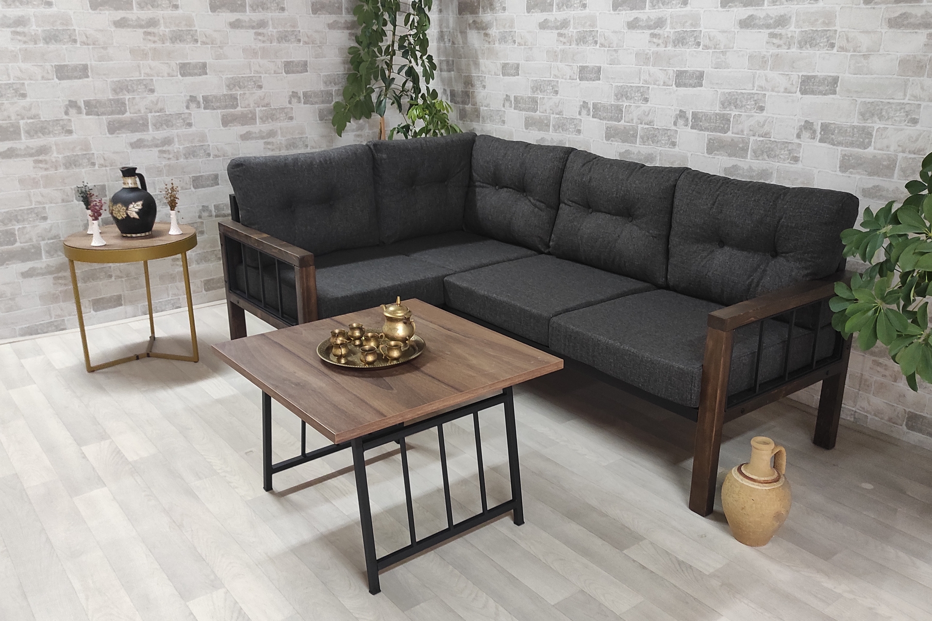 TRİO BALKON KÖŞE TAKIMI, ANTRASİT, SİRU3