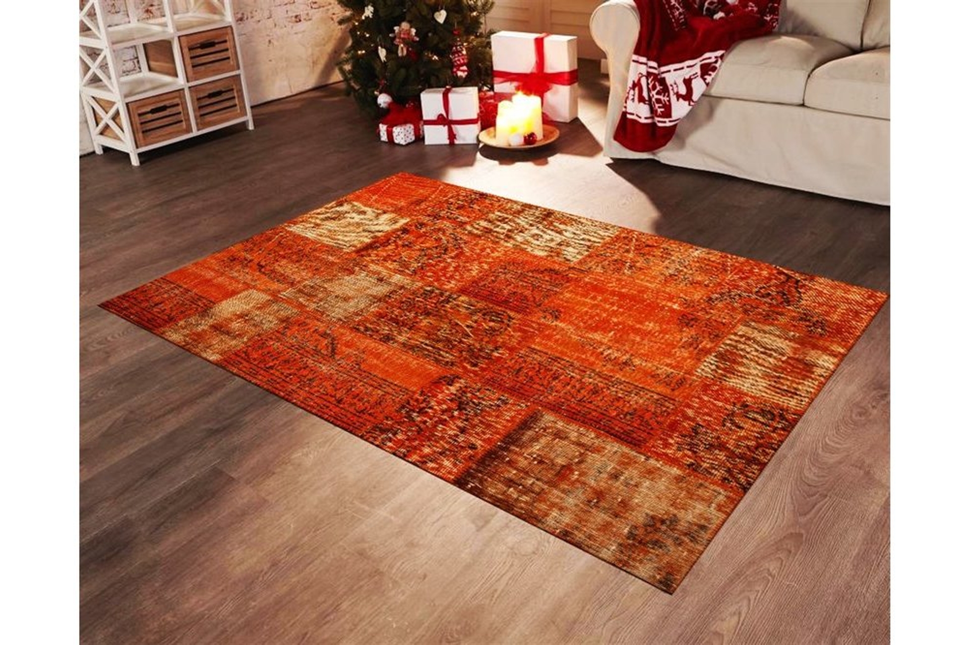 ORANGE PATCHWORK HALI 80X150