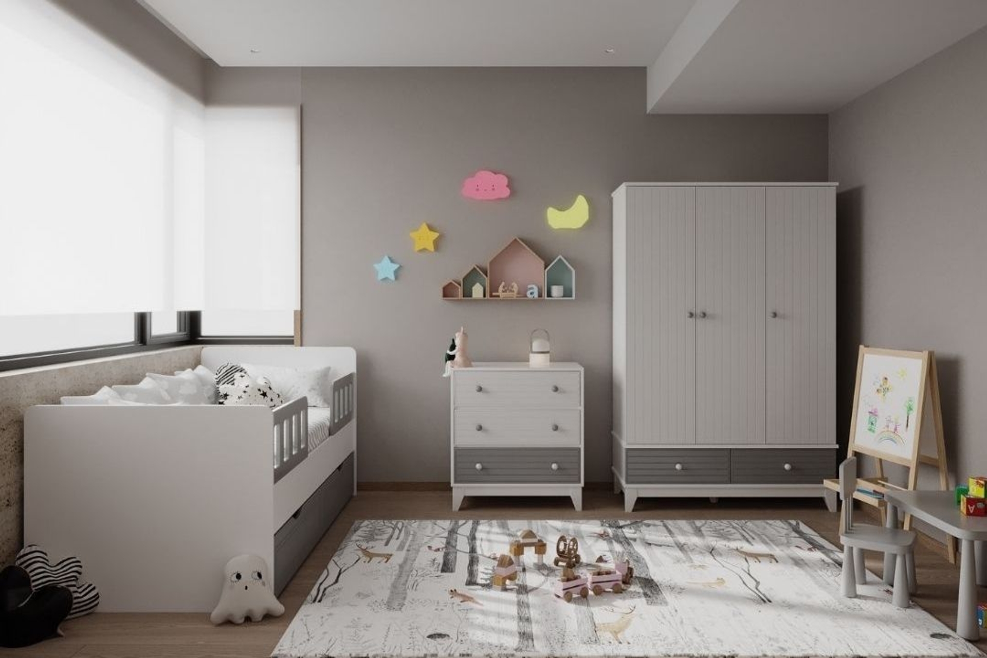 VİYANA ÇOCUK ODASI TAKIMI, GRİ FİYATI - Vivense
