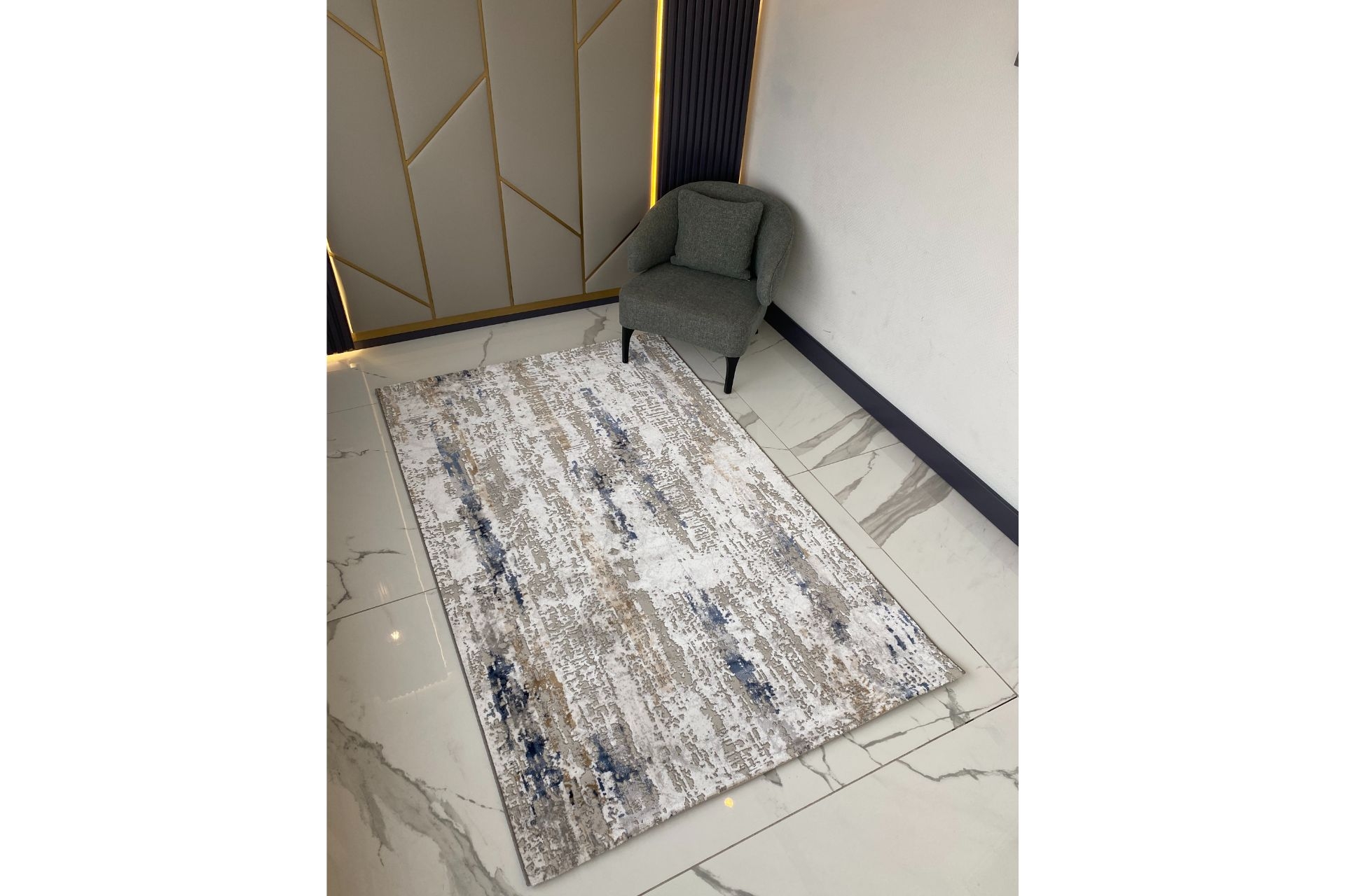 MERİNOS HALI ESCALATE KOLEKSİYONU MAKİNE HALISI 556, GRİ MAVİ, 150X230